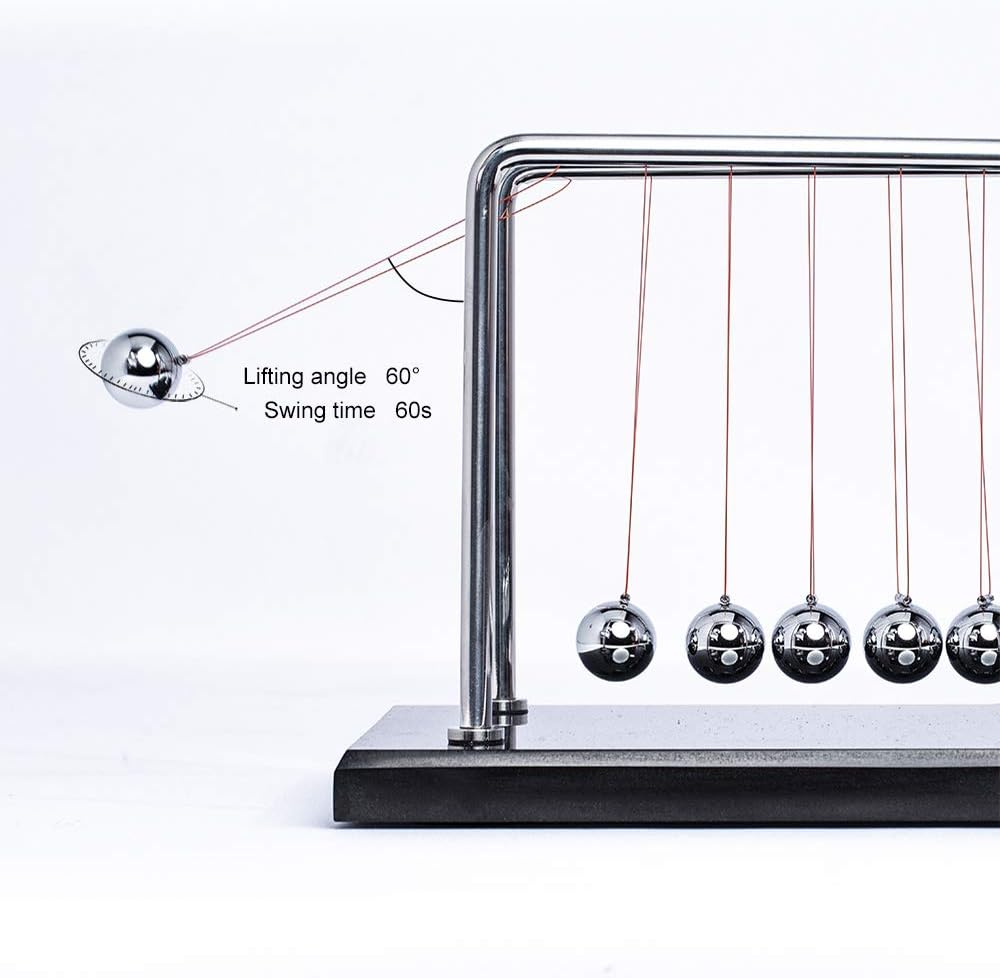 CERROPI 7 Balls Newton’s Cradle -11 Inch, Swing 55 Sec (Marble Base ...