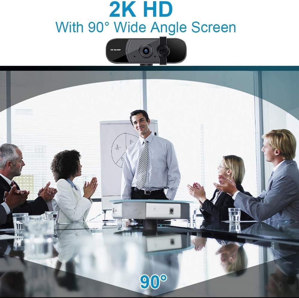 Taotuo 2K Webcam with Microphones, USB Webcam with Privacy Shutter, Web ...
