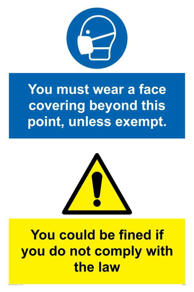 You must wear a face covering beyond this point unless exempt. You ...