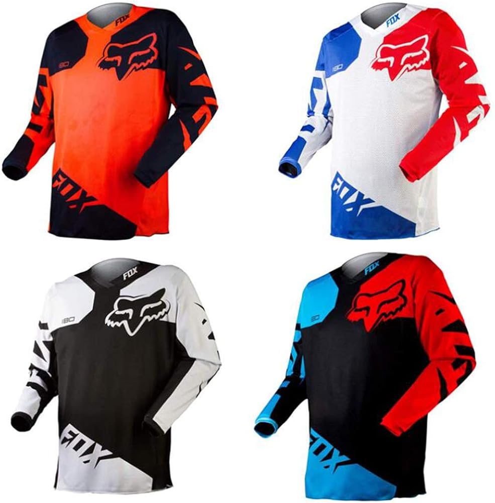 Men Motocross Jersey Long Sleeves Motorcycle Shirt Riding Top Bicycle ...