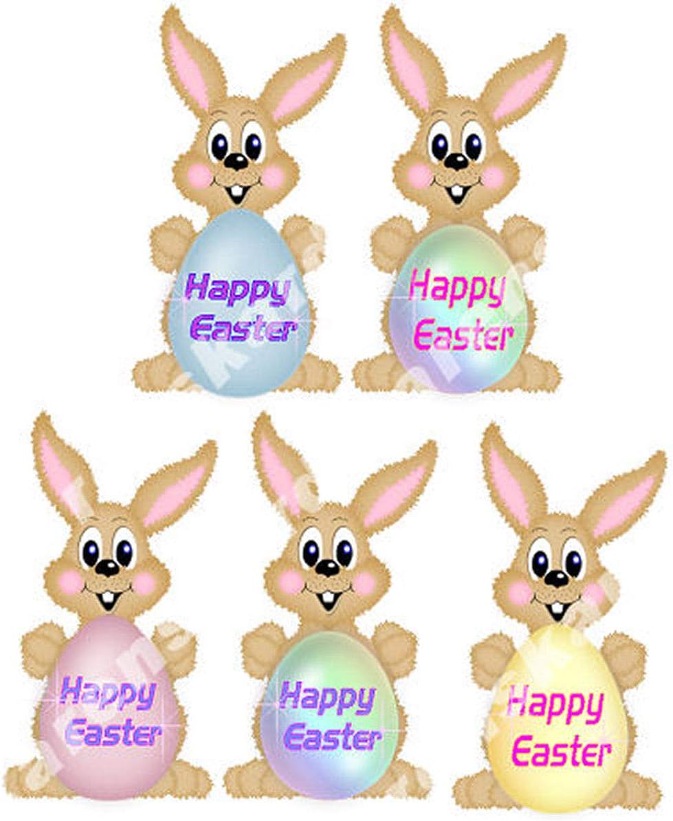 Easter Bunny Card Making Toppers Pastel Craft Embellishments x 5 with ...