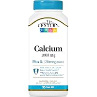 Amazon.com: 21st Century Calcium Plus D Tablets, 1000 mg, 90 Count ...
