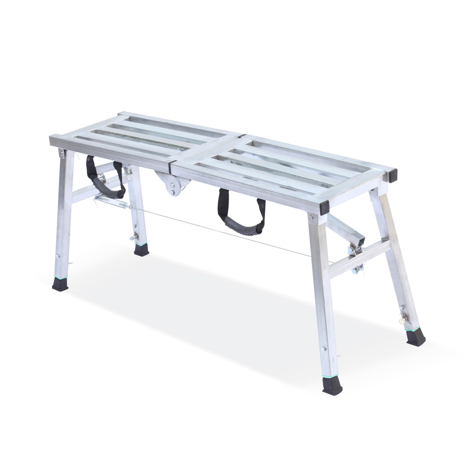 Adjustable Work Platform with 400 lb Duty Rating, Steel Step Ladder ...