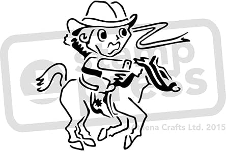 Amazon.com: A4 'Cowboy' Wall Stencil / Template (WS00011218)