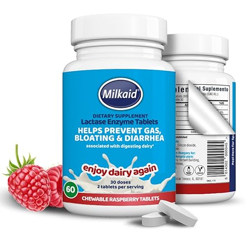 Milkaid Lactase Enzyme Chewable Tablets for Lactose Intolerance Relief ...