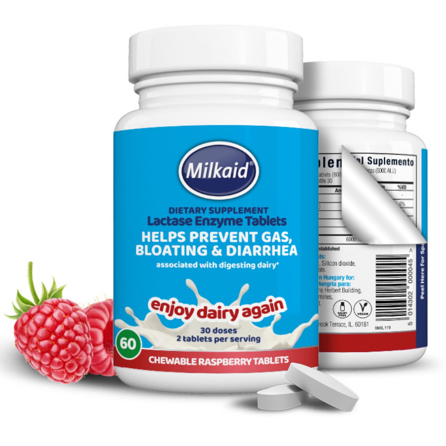 Mua Milkaid Lactase Enzyme Chewable Tablets for Lactose Intolerance ...