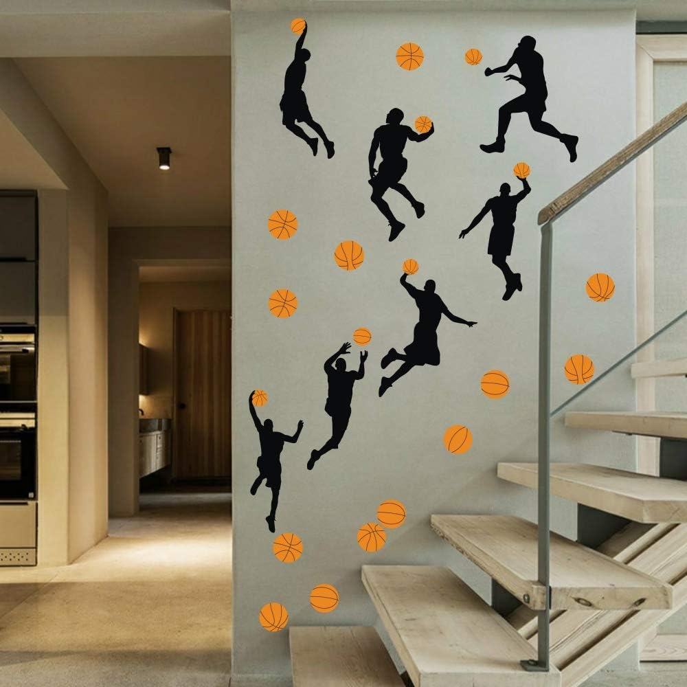 Basketball Slam Dunk Silhouette Wall Decals (20 Decals) Sport Player ...