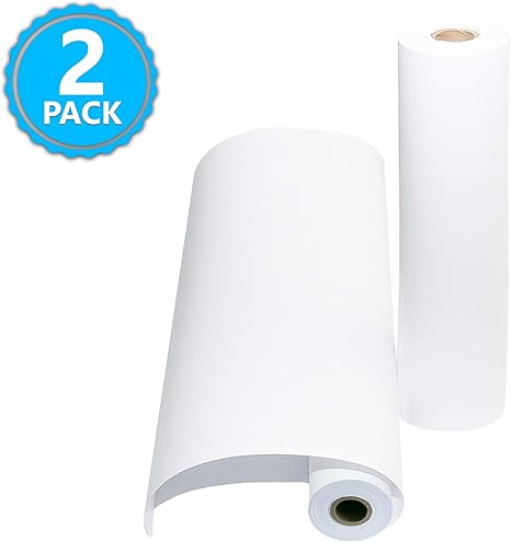Amazon.com: 2 Pack - White Kraft Paper Roll 17.75” x 100’ Each (200ft ...