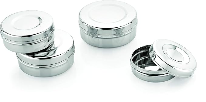 Buy STUFF COOL Stainless Steel Small Round Shape Tiffin Box with Lid ...