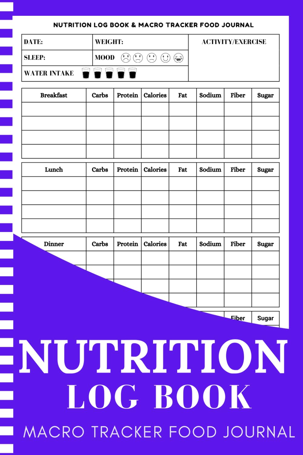 Nutrition Log Book & Macro Tracker Food Journal: Daily Food Intake Log ...