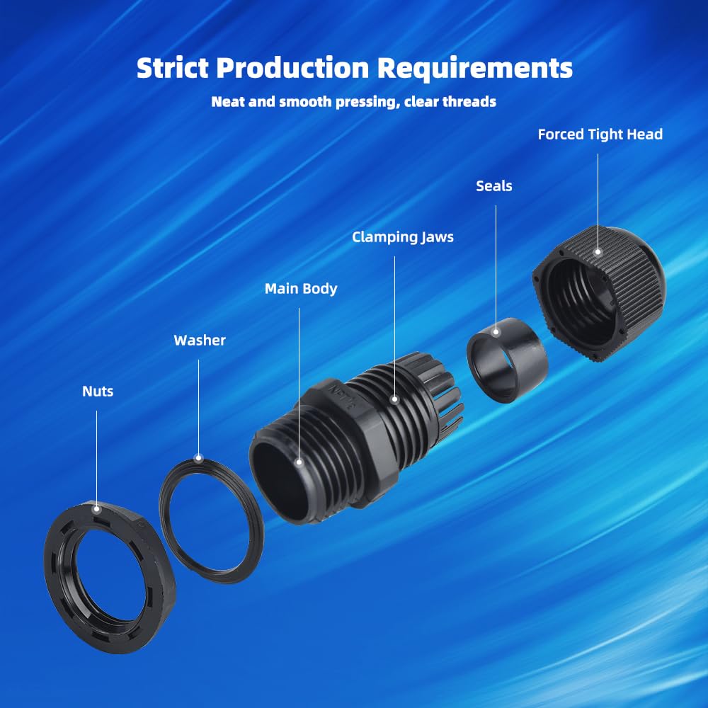 Mua CGELE Cable Gland 38 Pcs NPT Plastic Waterproof Cable Pass Through ...