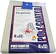Paint Essentials 4-Feet x 12-Feet Polycoated Drop Cloth CDC412 - Canvas ...