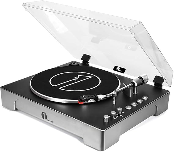 1byone Fully-Automatic 3-Speed Turntable Record Player with Adjustable ...