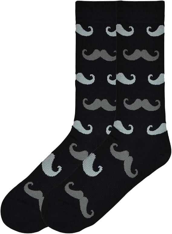 Amazon.com: K.Bell Black Label Men's Mustache Crew Sock,10-13 / Shoe: 6 ...