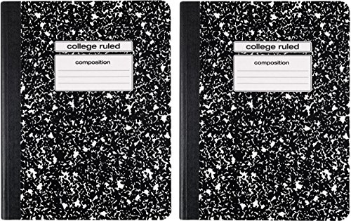 Staples Composition Book, College Ruled, 100 Sheets (Black, 2-pack)