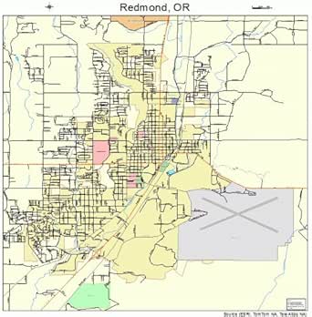 Amazon.com: Large Street & Road Map of Redmond, Oregon OR - Printed ...
