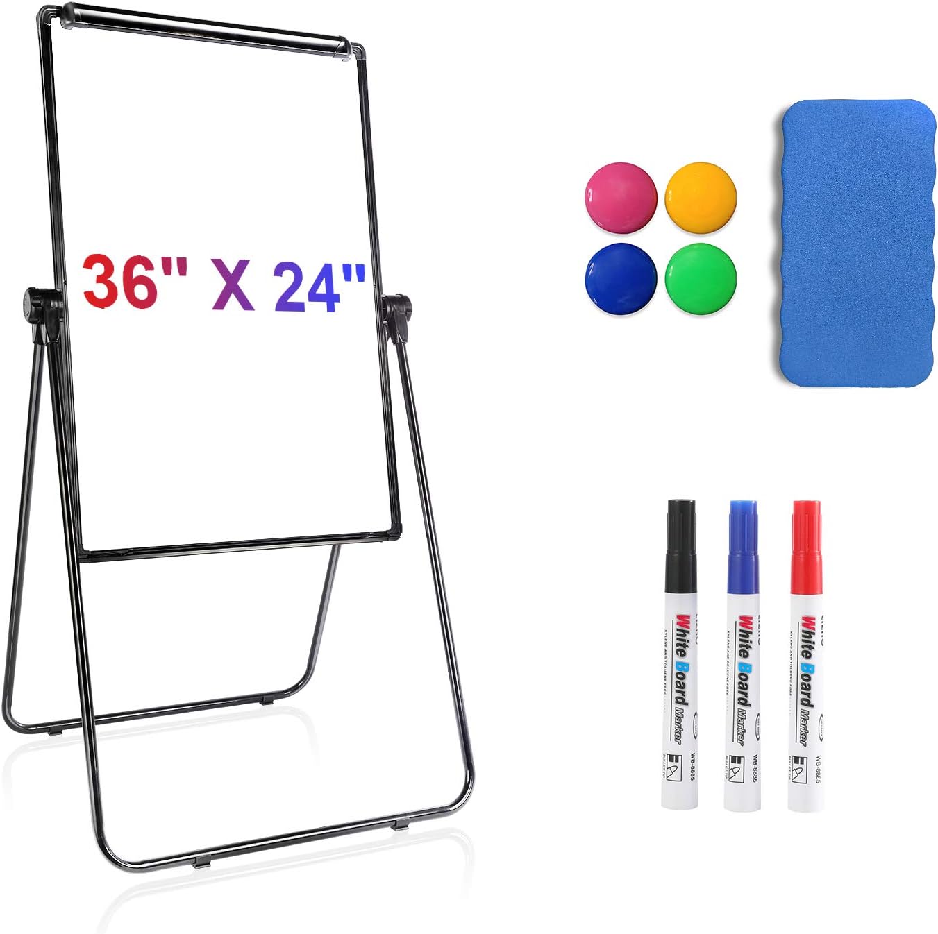YEWOD U-Stand Whiteboard/Flipchart Easel, Double Sided Portable Height ...