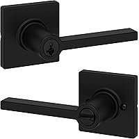 Weiser Halifax 4 Pack Matte Black Door Handles, Reversible Passage Levers for Left & Right ...