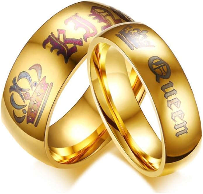 Newest King and Queen Rings Set, His and Hers Stainless Steel ...