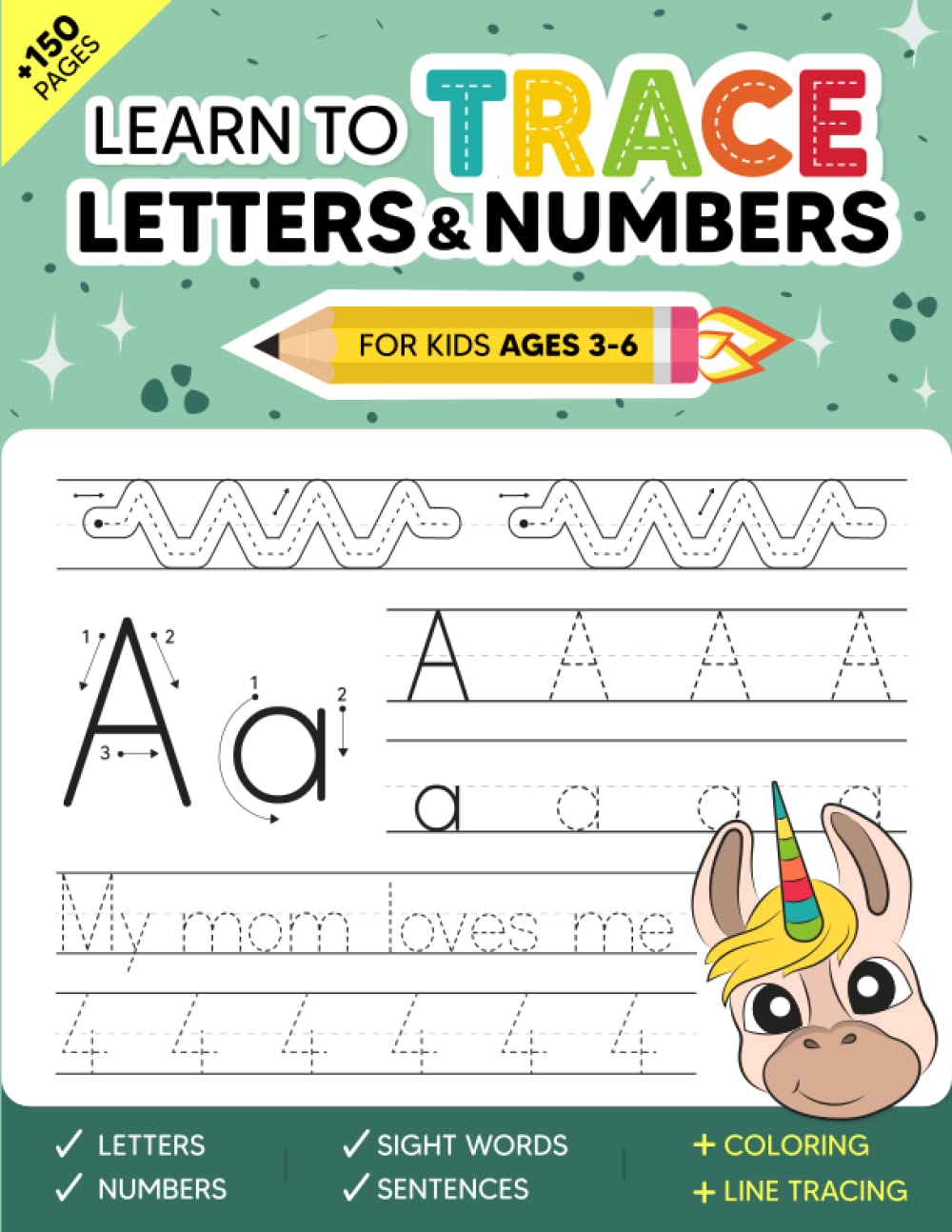 Mua Learn to Trace Letters and Numbers for Kids ages 3-6: A Handwriting ...