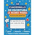 Mi Cuadernillo De Escritura A Mano Para Adolescentes: Práctica de ...