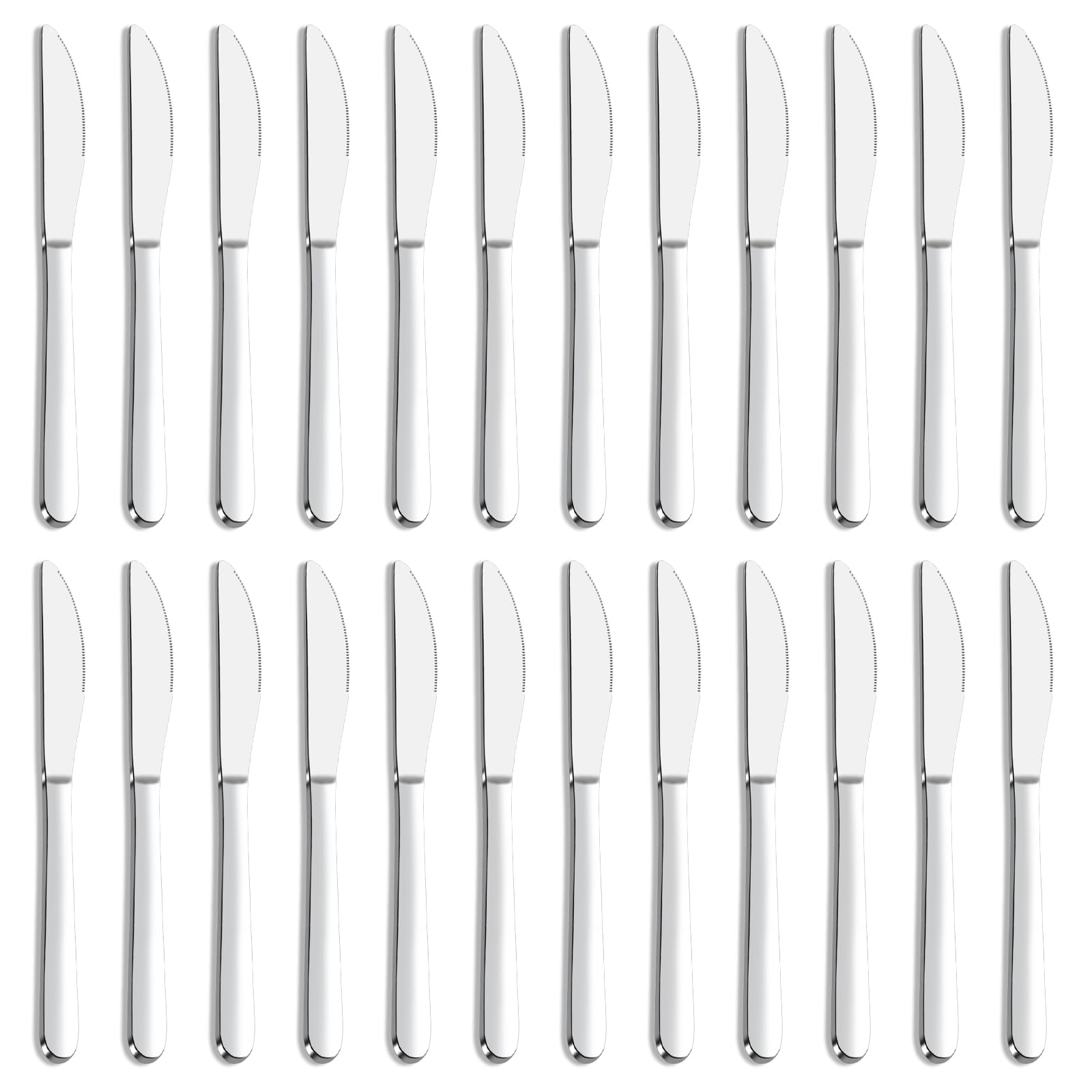 Gymdin 24 Pieces Knives Set, 9 Inches Dinner Knives Set, Butter Knives ...