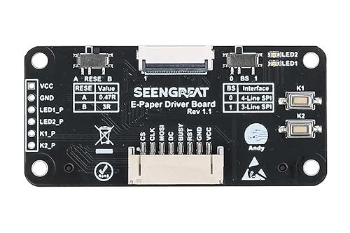 Universal E-Ink Display Driver HAT Board, Fits Raspberry Pi, Compatible ...