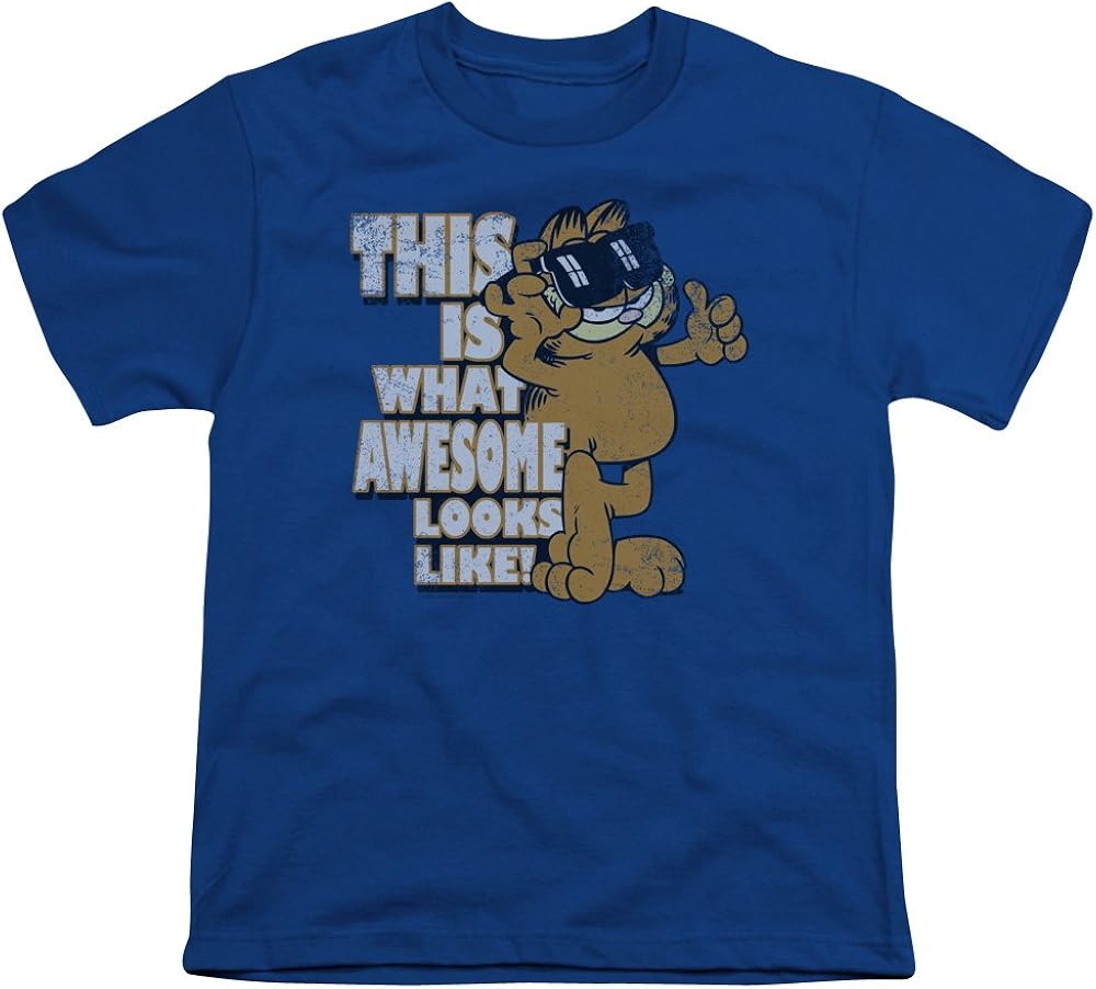 Amazon.com: Garfield Awesome Unisex Youth T Shirt for Boys and Girls ...