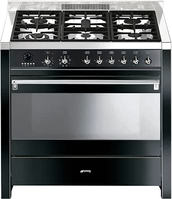 SMEG - Cocina retro smeg a1, color negro: Amazon.es: Grandes ...