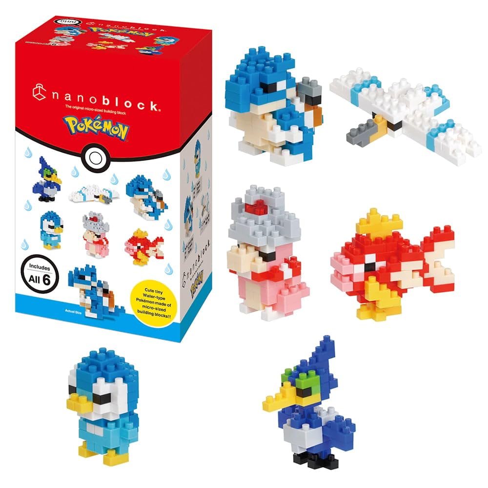 nanoblock - Pokémon - Type Water Set 1 (Blind Box Complete Set), mininano Series Building Kit ...