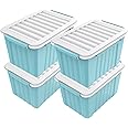 Amazon.com: Nazhura 72 Quart Plastic Storage Bin, Stackable and ...