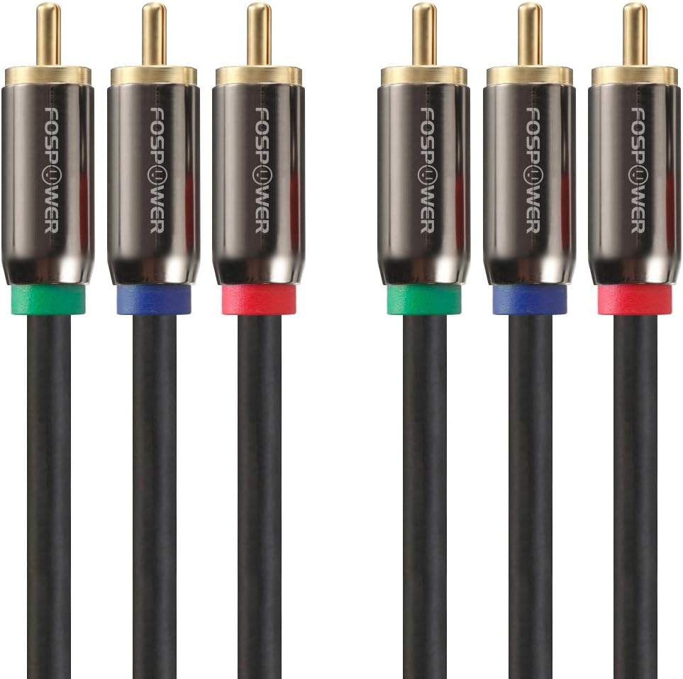 FosPower RCA Audio Câble,3 mâles vers 3 mâles (1m), Composant RGB YPbPr ...