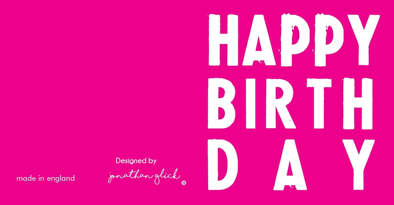 Hot Pink Happy Birthday Text Wrapping Paper – 2 Sheets of Giftwrap ...