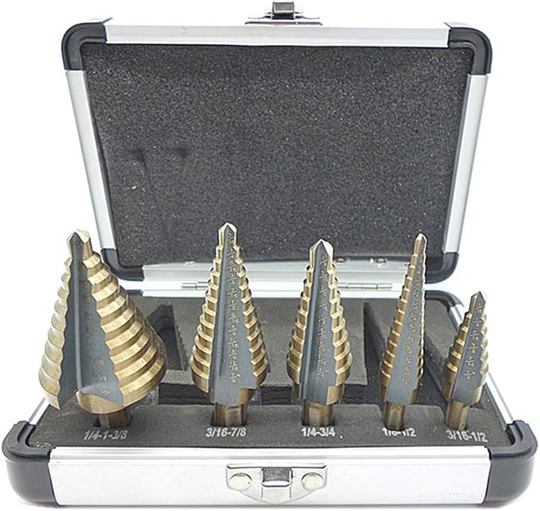 5 Pcs Foret Fraise Meche Etage, Foret Étagé, avec Boîtier en Aluminium ...