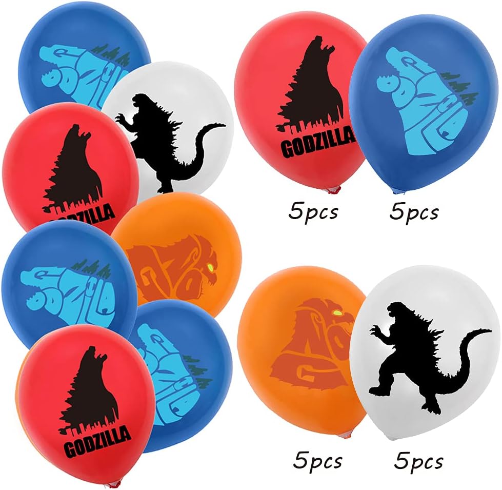 Godzilla Birthday Balloon Set, Godzilla Birthday Decoration, Compact ...