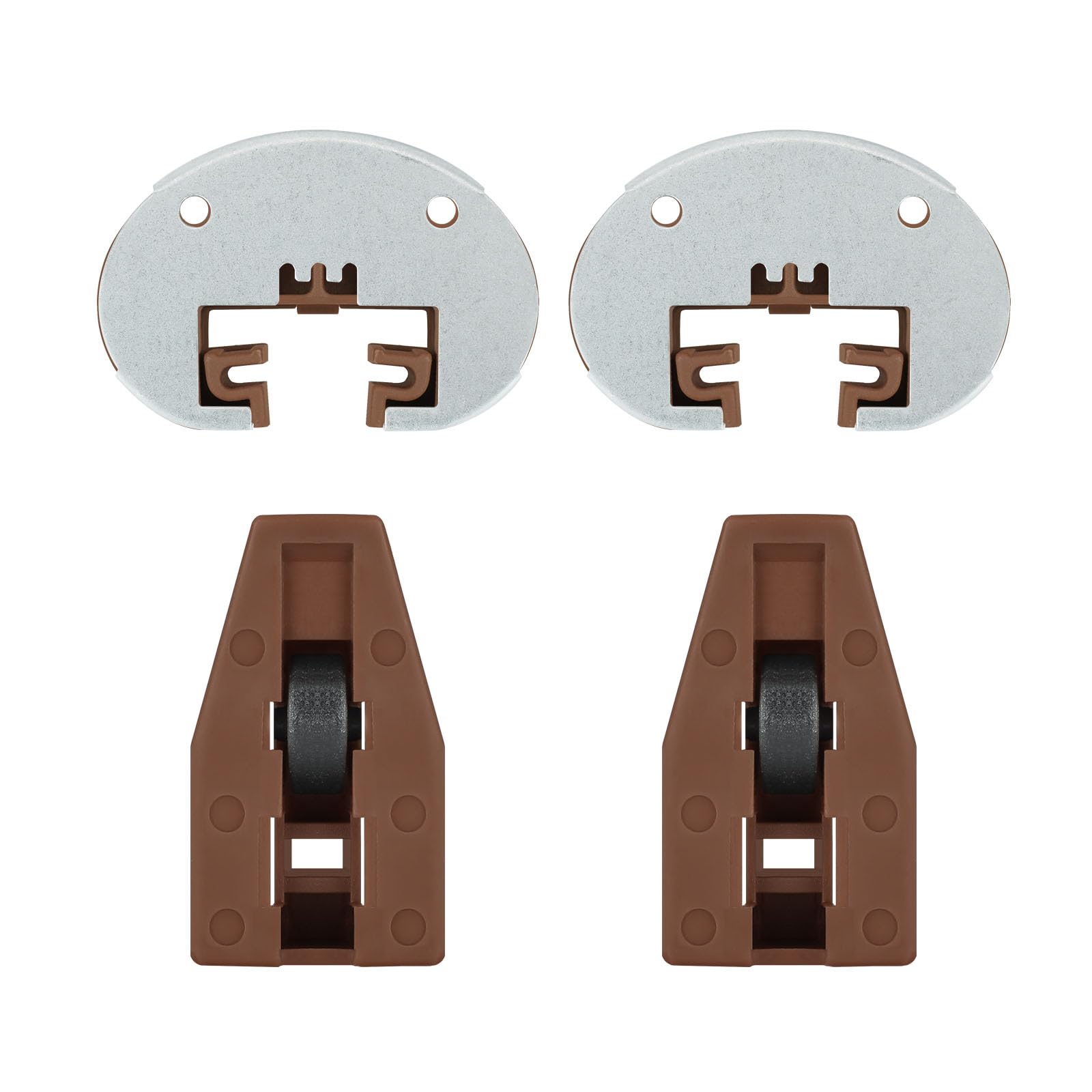 LONTAN 2 Pack Drawer Guide Kit with Wheel and Metal Backing Drawer Stop ...