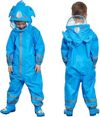 Toddler Rain Suit Baby Rain Suit with Hood Waterproof Coverall One ...
