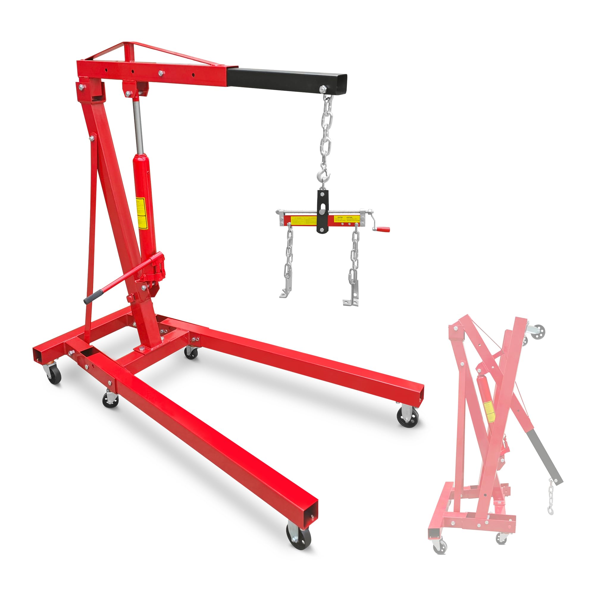LOCKIETTA Engine Hoist with Lever, 2 Ton 4450 LBS Heavy Duty Engine ...