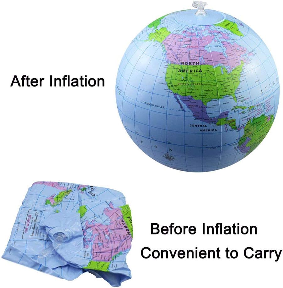 Aideal 3 pack 11-inch Inflatable Globe World Globe Maps Beach Ball ...