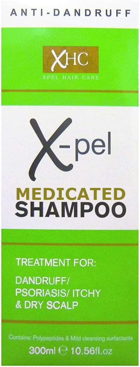 Xpel Medicated Shampoo Treatment for Dandruff Psoriasis Dry Itchy Scalp (3 x 300 millilitres ...