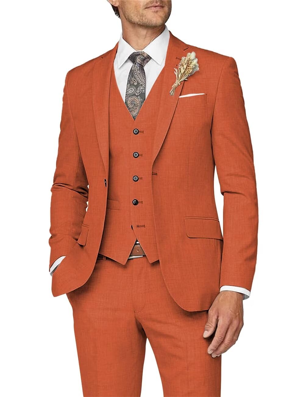 Men Suit 3 Piece Suits for Men Wedding Suit for Groom Slim Fit Formal ...