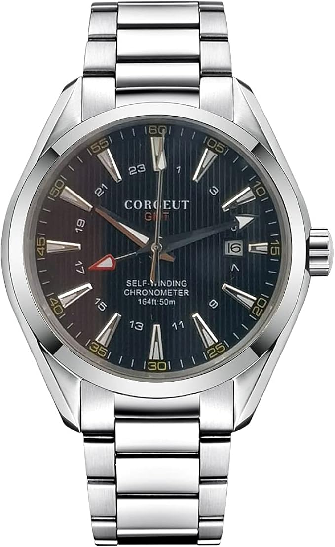 Corgeut 41mm Mens Automatic GMT Watch Luminous Waterproof Day Date ...