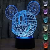 3D Mickey Mouse LED Night Light Touch Table Desk Lamp for Kids Gift ...