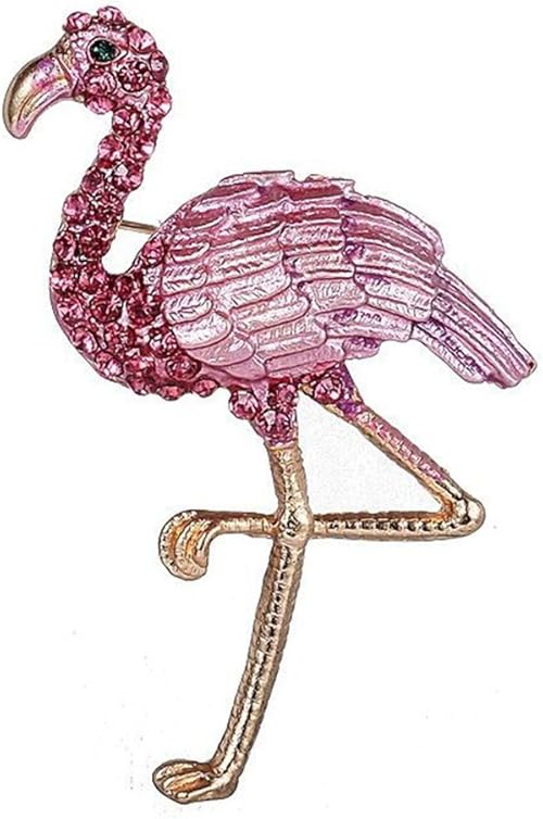 Amazon.com: Fashion Jewelry Lovely Metal Animal Pink-Flamingos ...