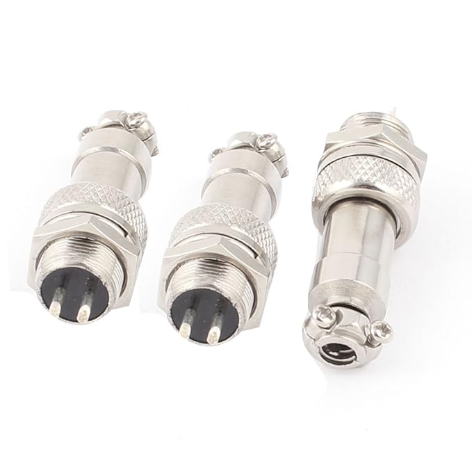 IIVVERR GX12-2 2-Terminal 12mm Male Female Panel Metal Connector ...