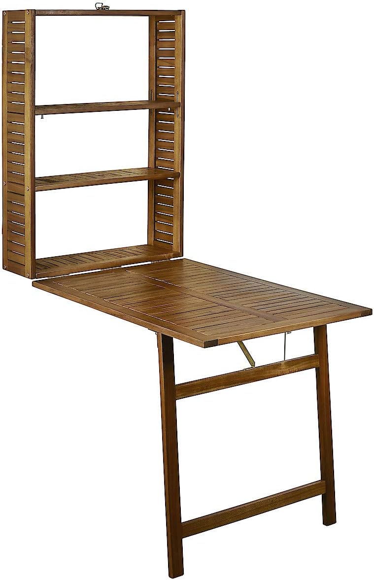 Clas Ohlson ® Wall Mounted Wooden Table, Indoor Outdoor Dining, Fold ...