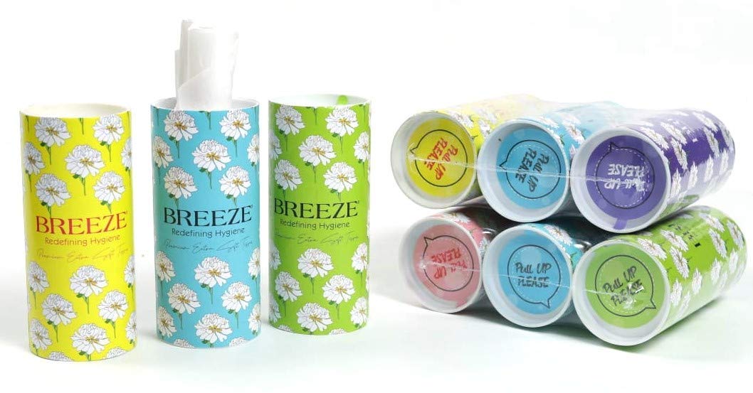 BREEZE Round Box Facial Tissue- 2 PLY,120 Sheet,70Pulls in Each Box ...