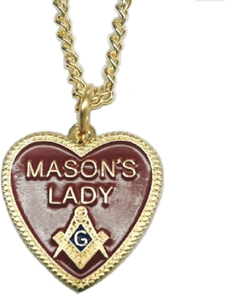 Amazon.com: D615 Masonic Mason's Lady Heart Shaped Pendant with ...