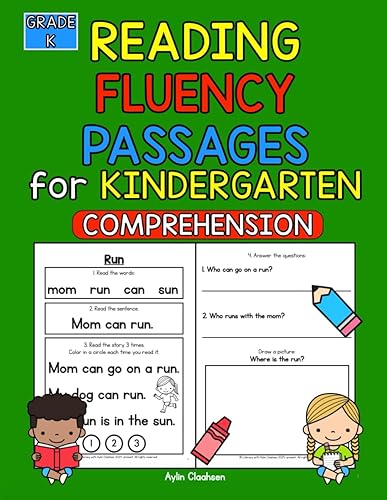 Kindergarten Fluency Passages with Comprehension Questions Workbook ...