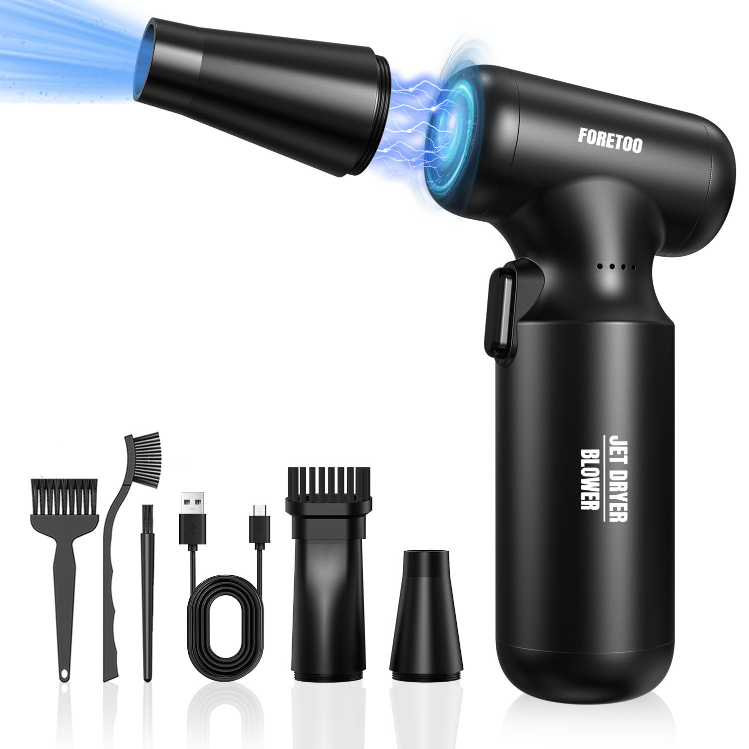 Compressed Air Duster,Turbo Jet Blower,Electric Cordless Jet Fan ...